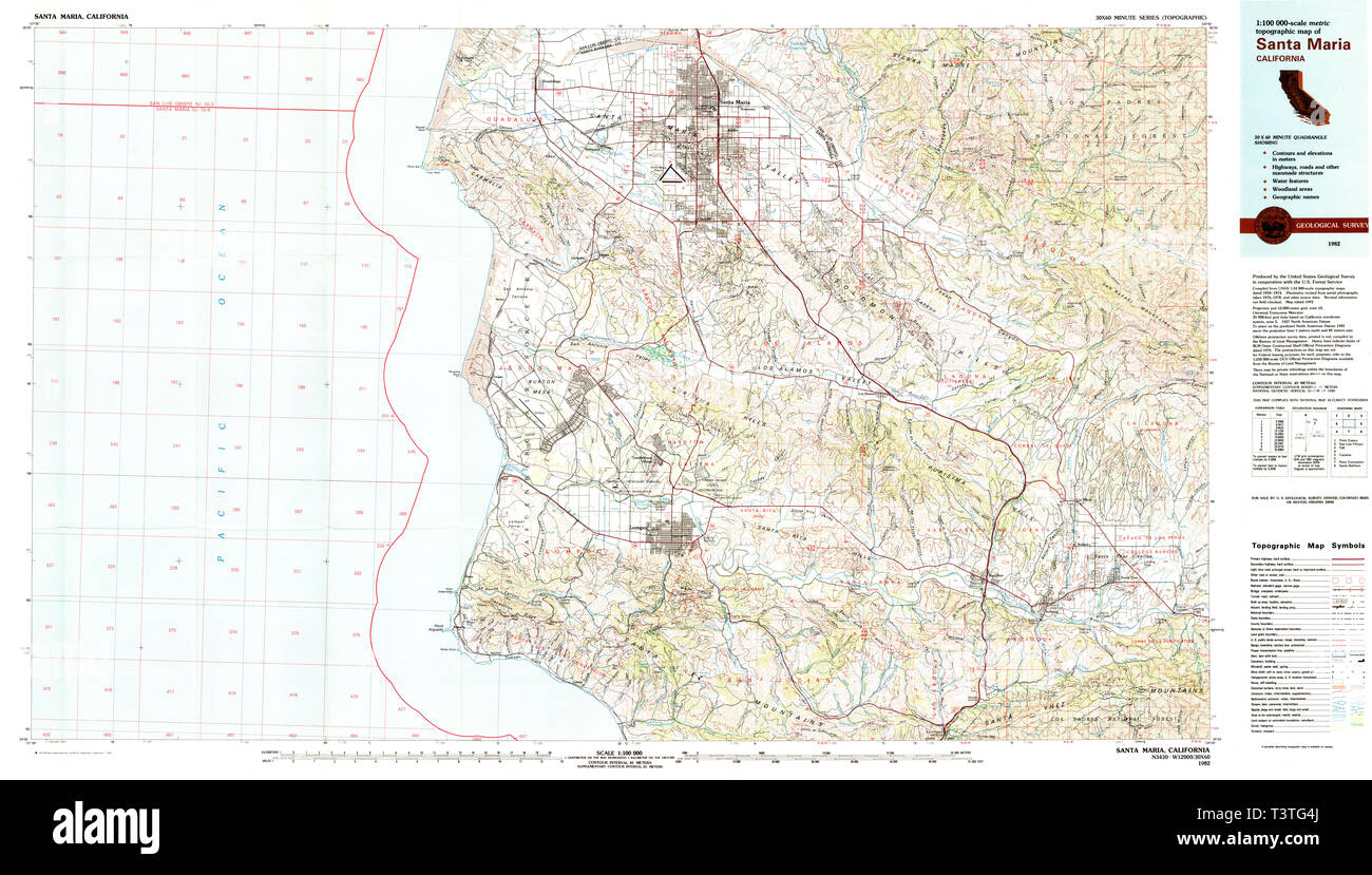 Santa maria california map hi-res stock photography and images - Alamy