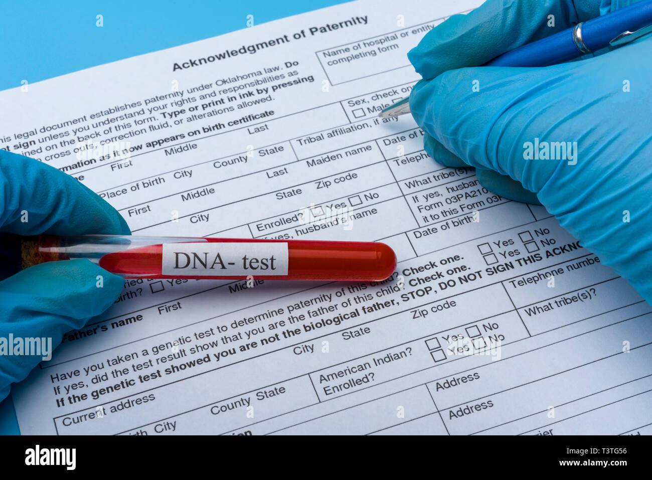 DNA molecule forming inside the vial in for blood analysis Stock Photo ...