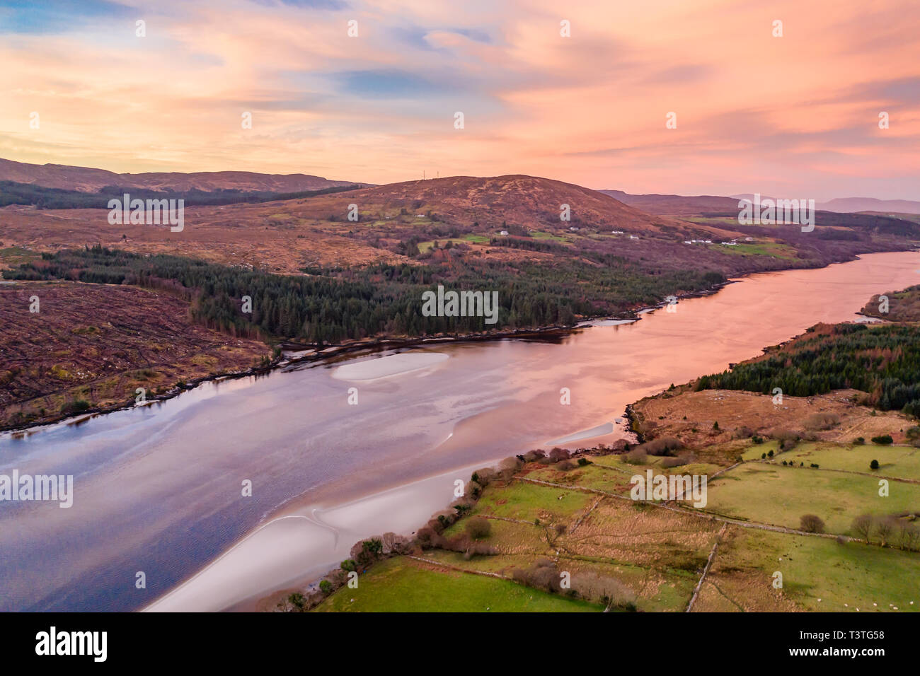 Aerial view of the so called German Road - the road between Doochary ...