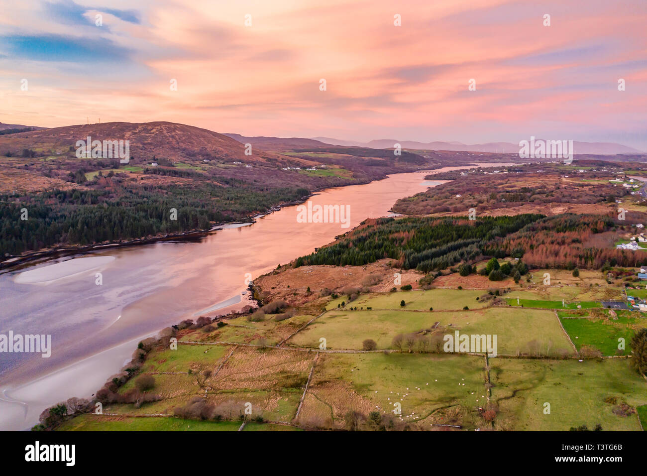 Aerial view of the so called German Road - the road between Doochary ...