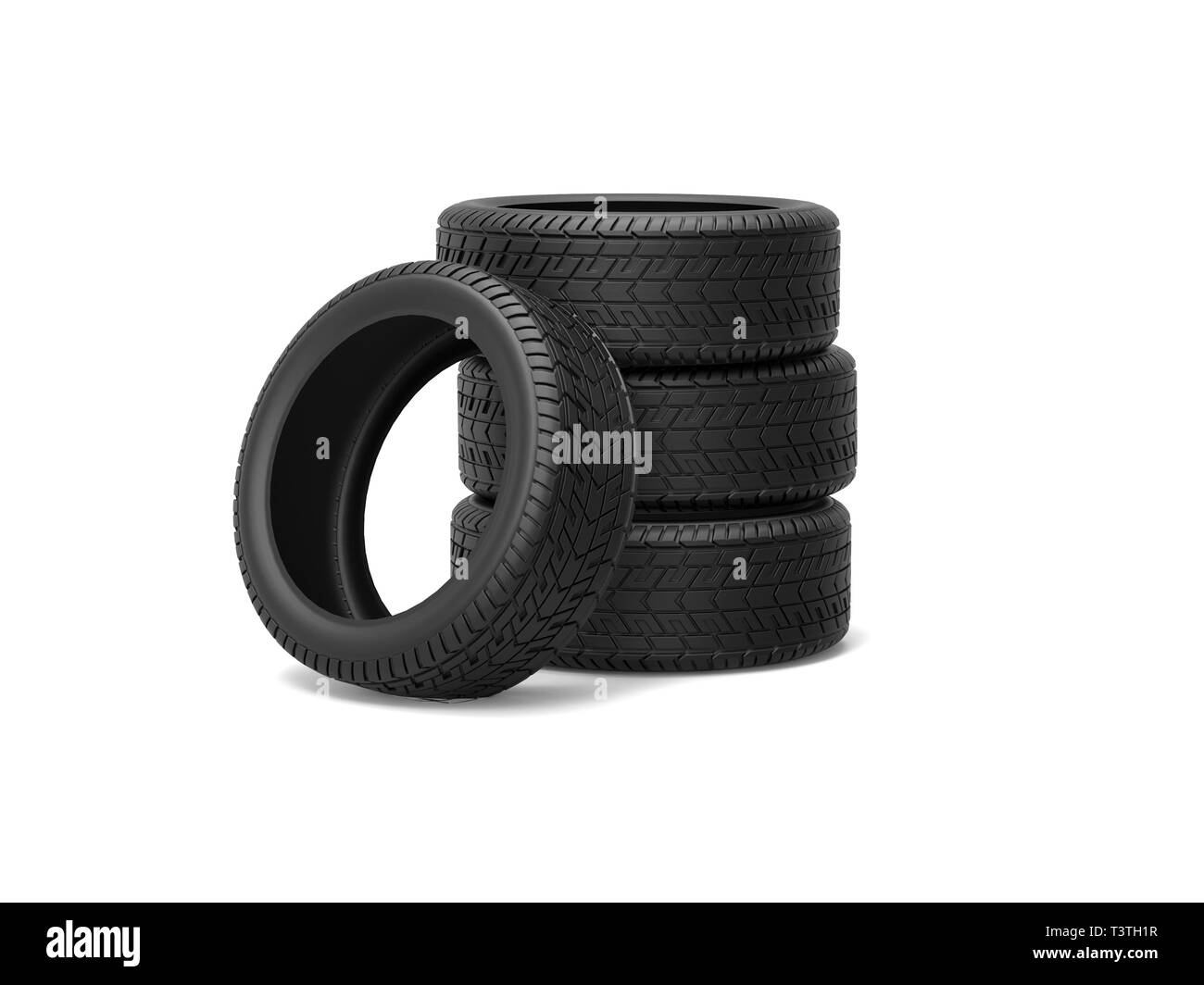 Set summer tires car Cut Out Stock Images & Pictures - Alamy