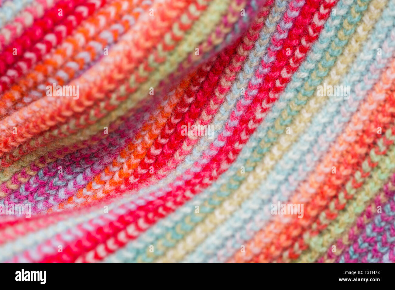 Multicolored Knitwear Sweater Fabric Texture. Bright saturated ...
