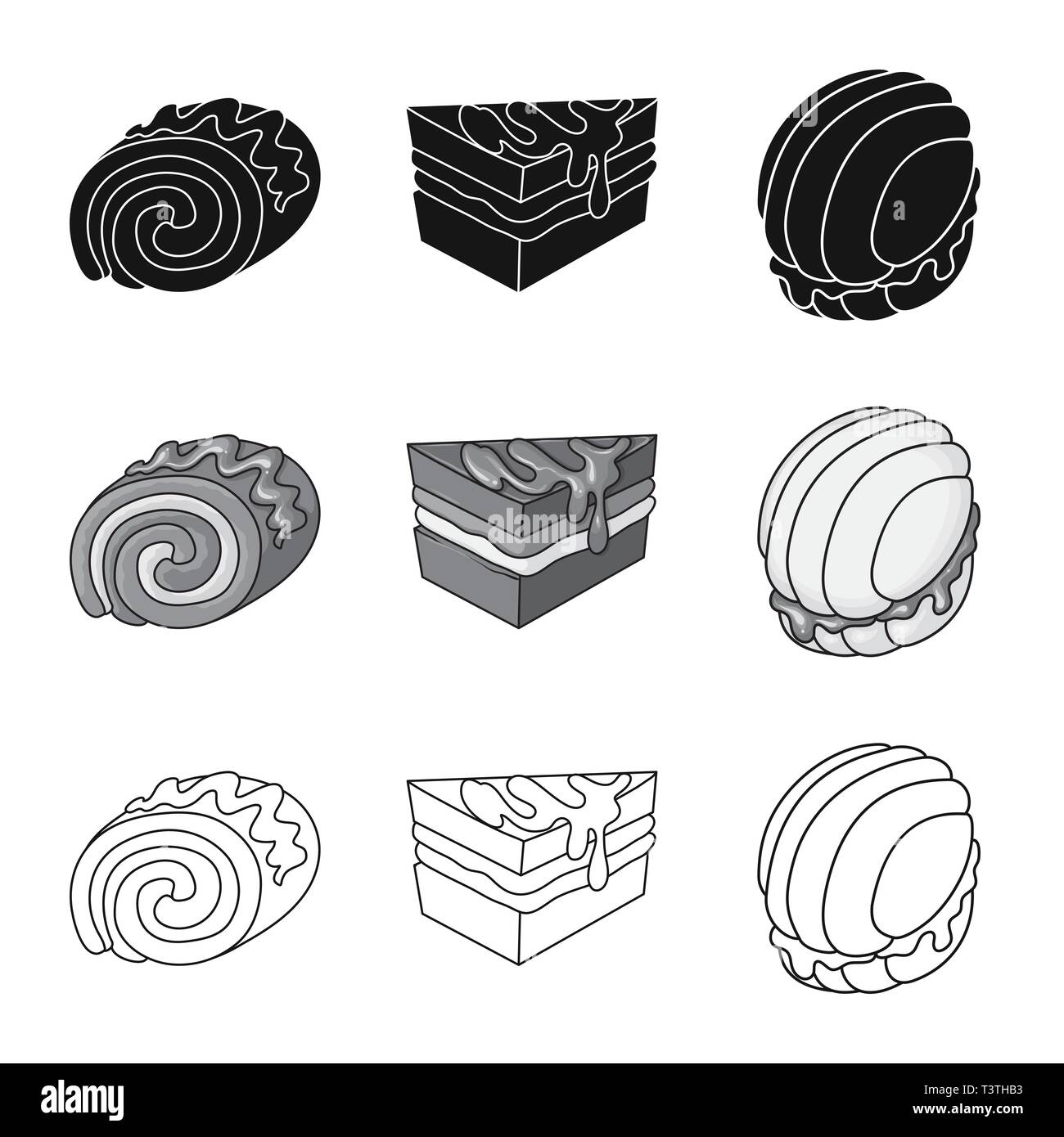 Vector illustration of confectionery and culinary symbol. Collection of ...