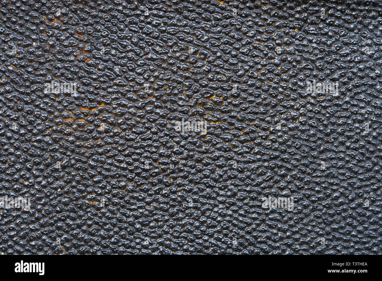 Cloce-Up of Coating the Metal Surface with Black Paint. Retro Finish ...