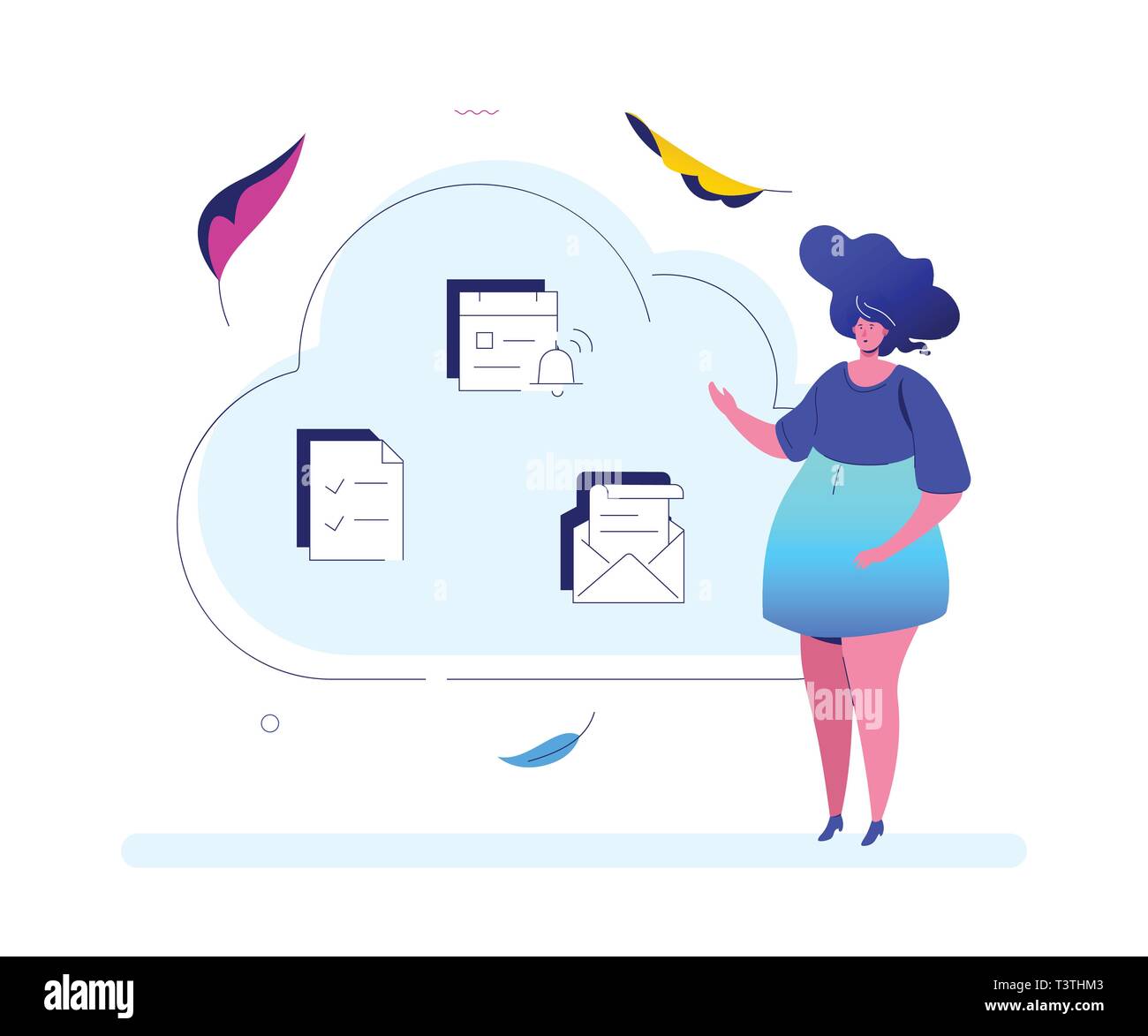 Cloud computing - modern flat design style illustration on white ...