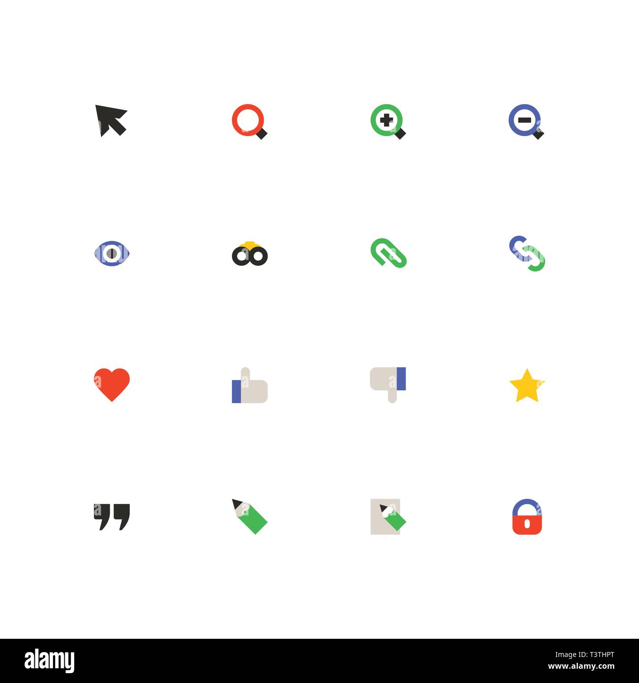 Social media - colorful material design icons set Stock Vector Image ...
