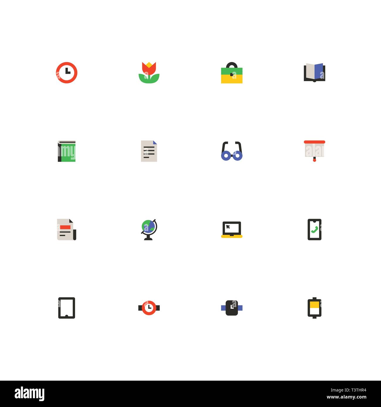 Business and education - colorful material design icons set Stock ...