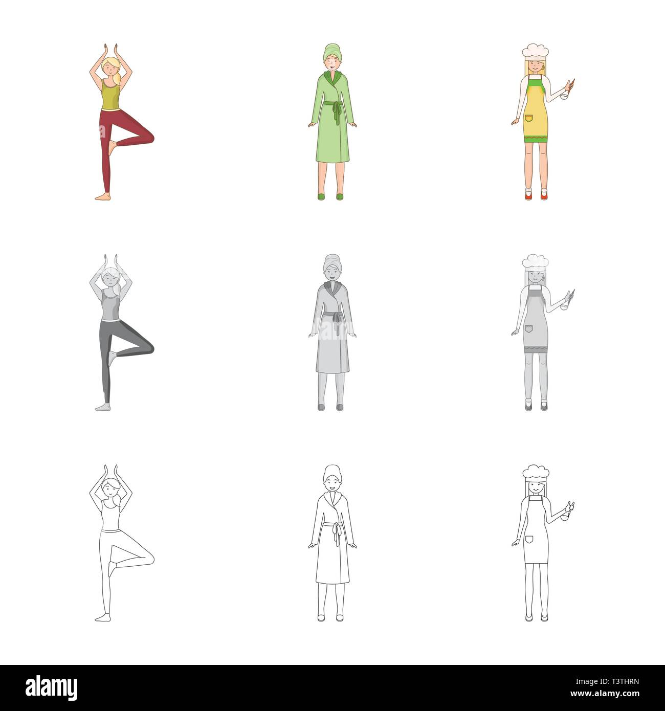 Vector design of posture and mood symbol. Set of posture and female ...