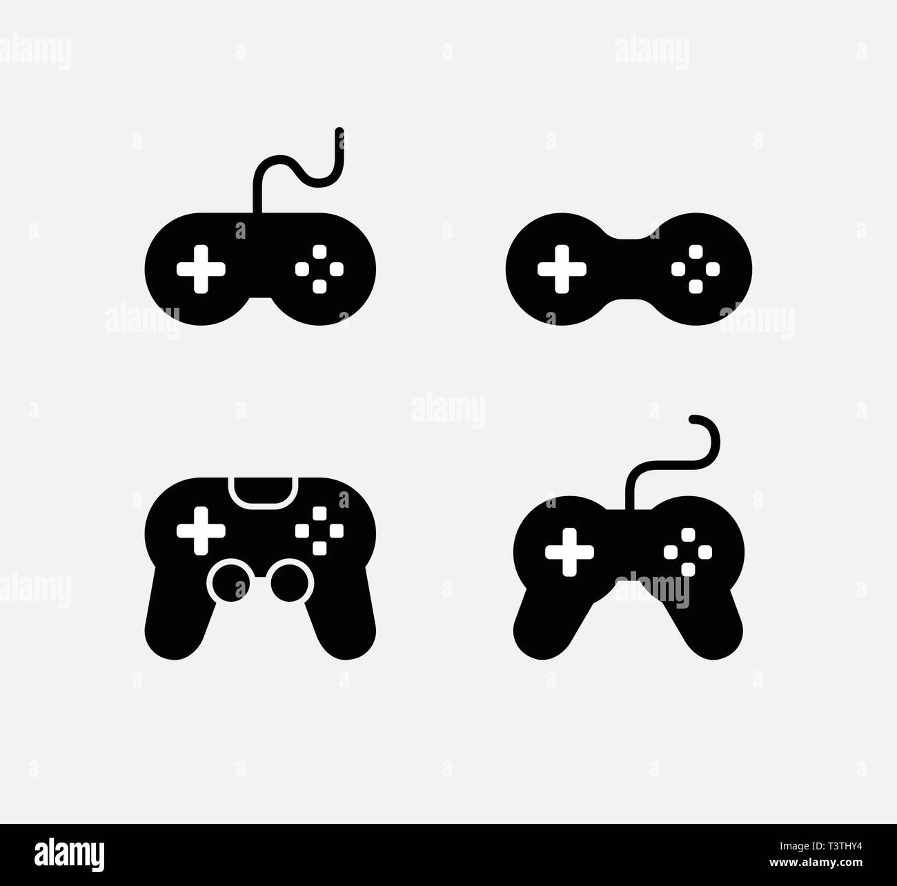 game console icons set. video gaming joystick. vector Stock Vector ...