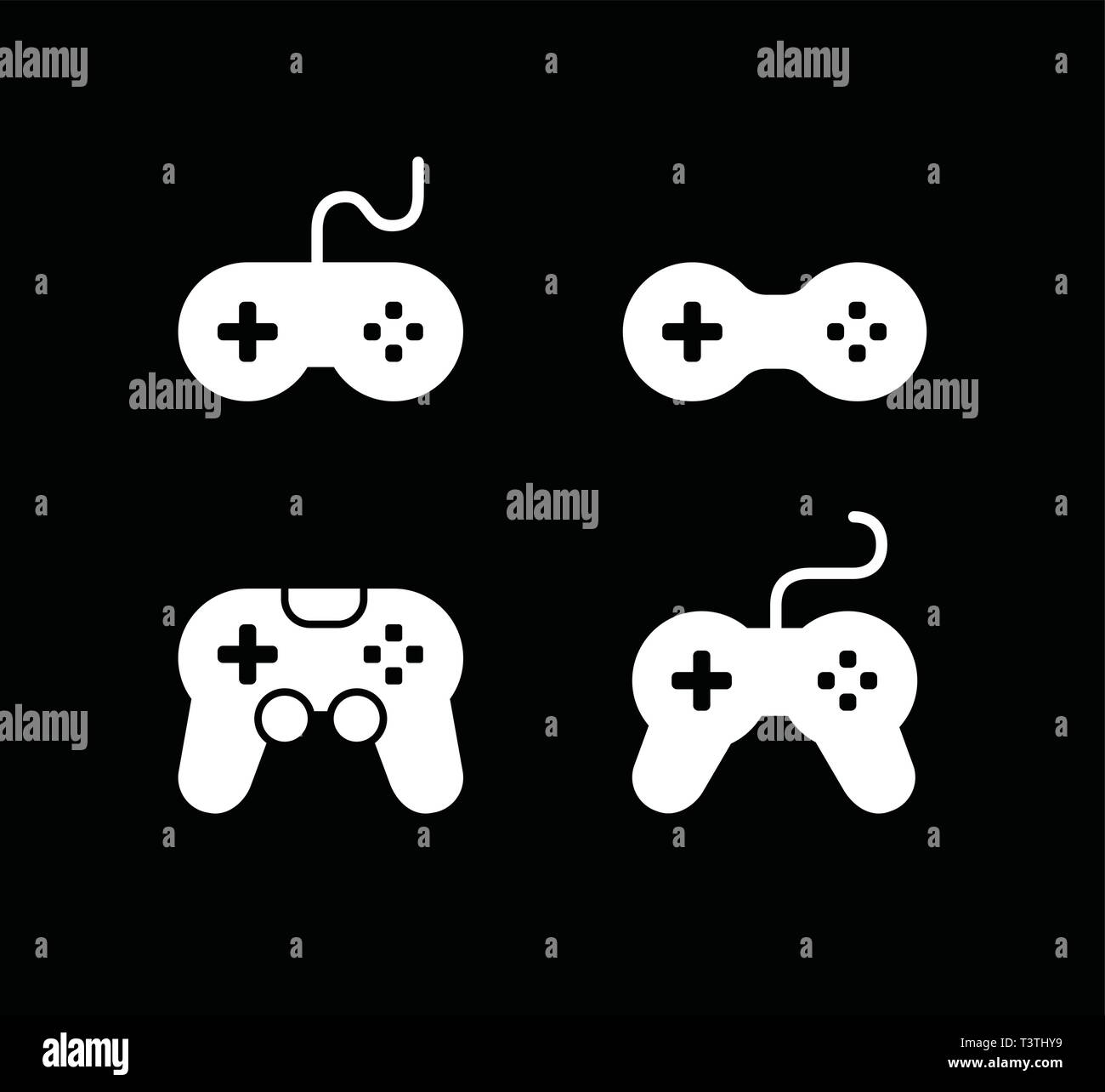game console icons set. video gaming joystick. vector Stock Vector ...