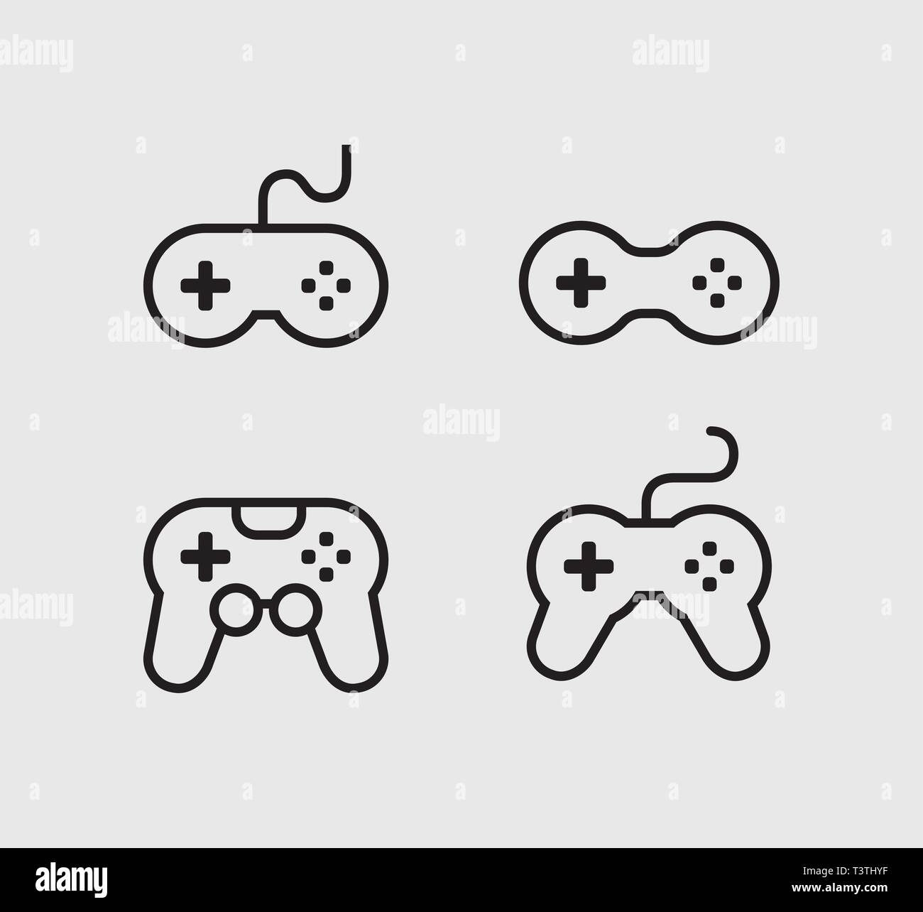 game console icons set. video gaming joystick. vector Stock Vector ...