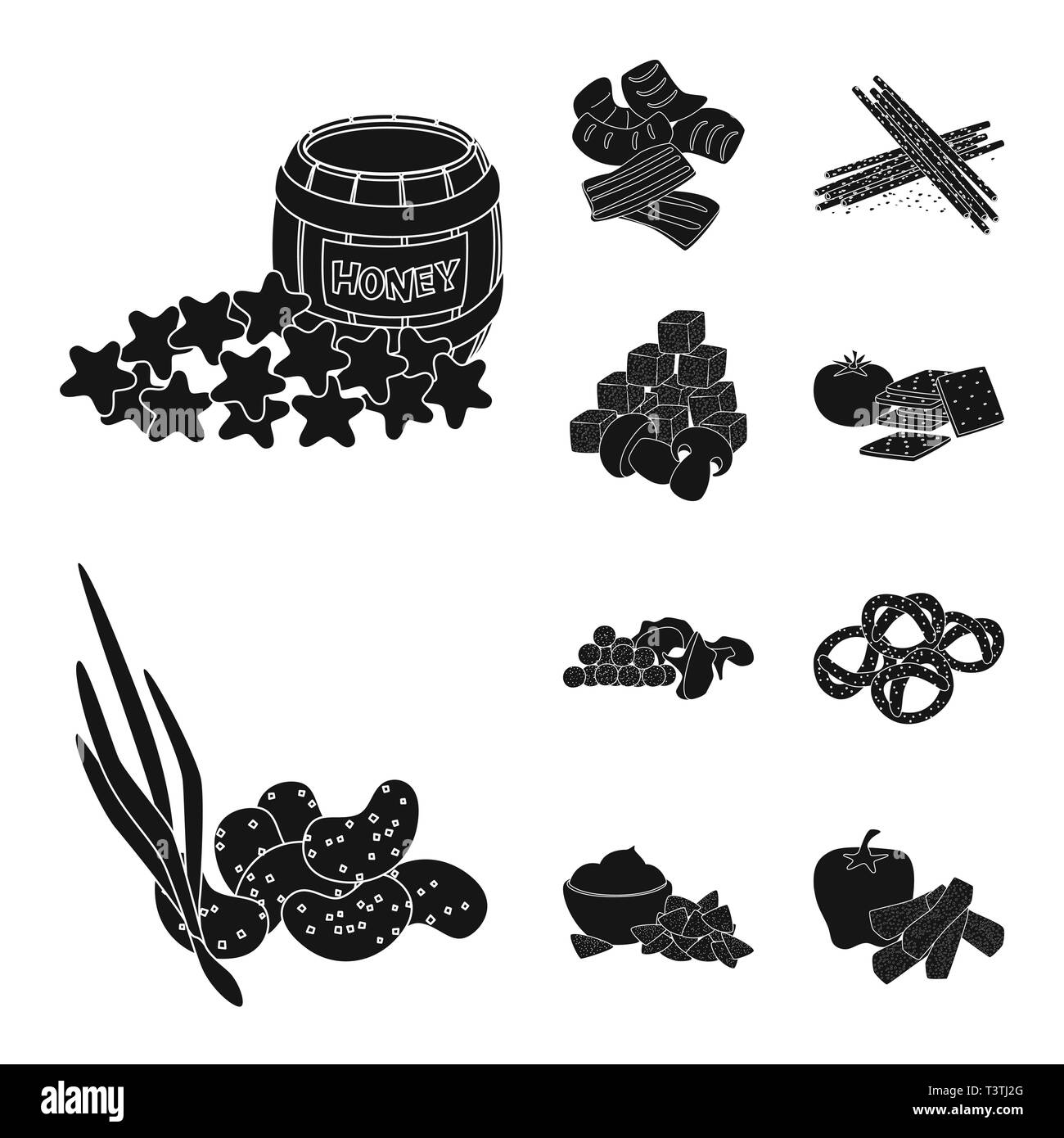 Isolated object of ingredient and organic sign. Collection of ...