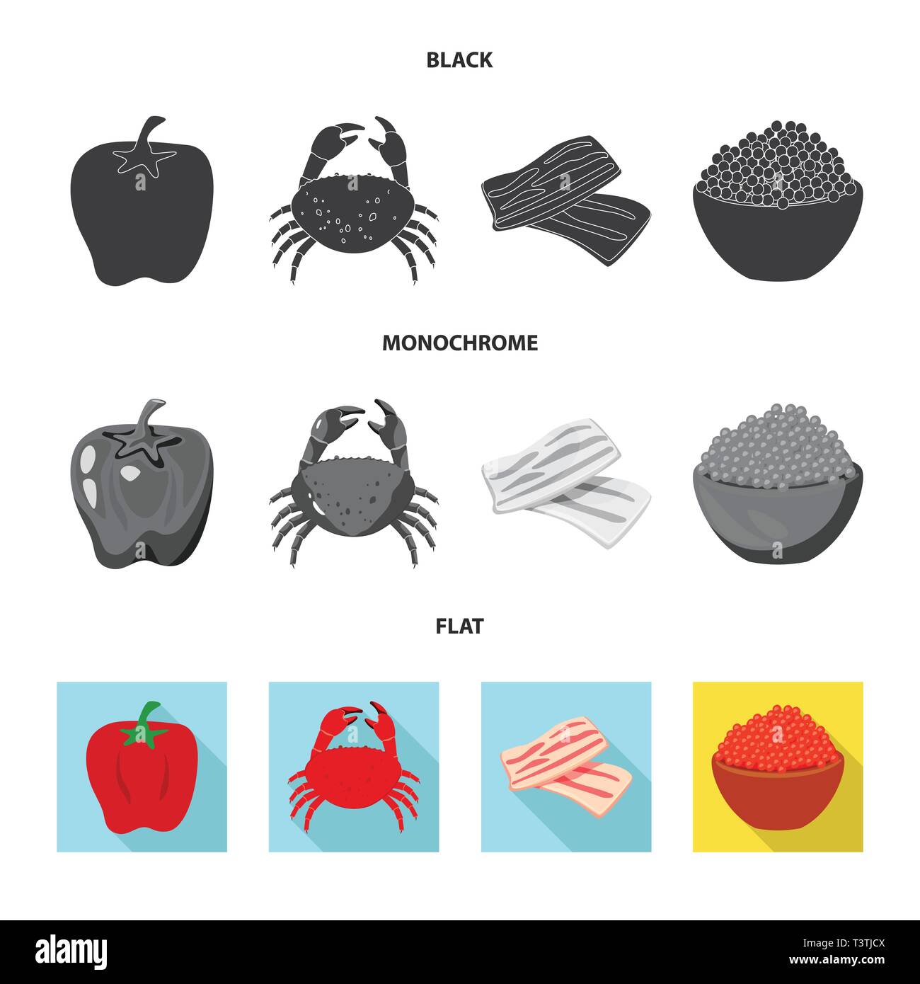 Isolated object of taste and product icon. Set of taste and cooking ...