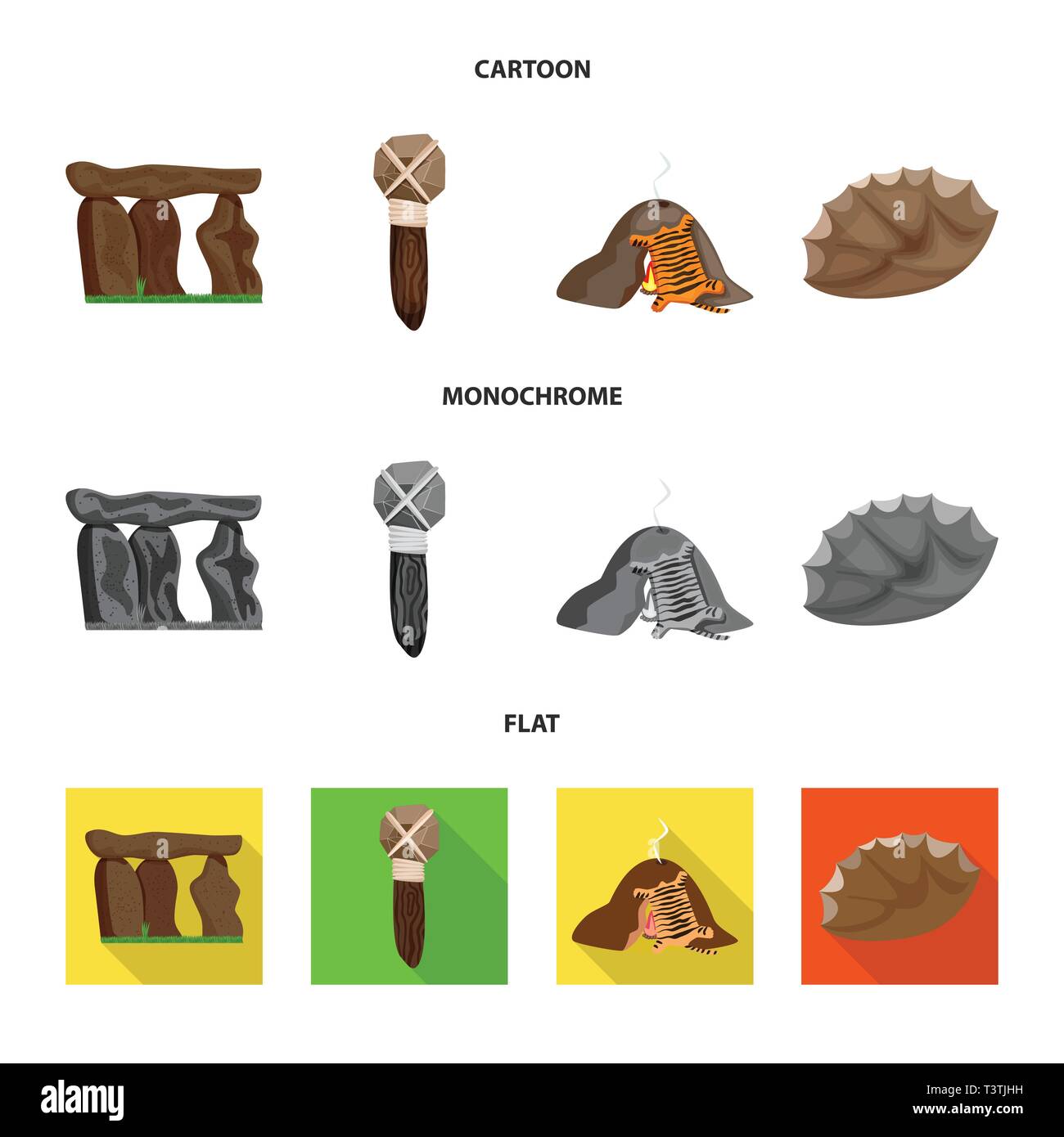 Vector design of evolution and prehistory symbol. Set of evolution and ...