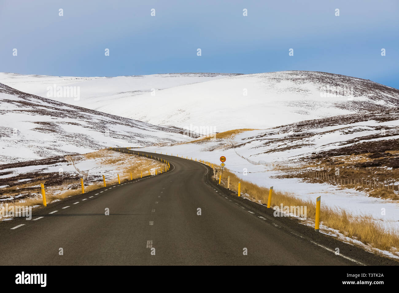 Driving Route 60 north into the Westfjords of Iceland, through winter ...