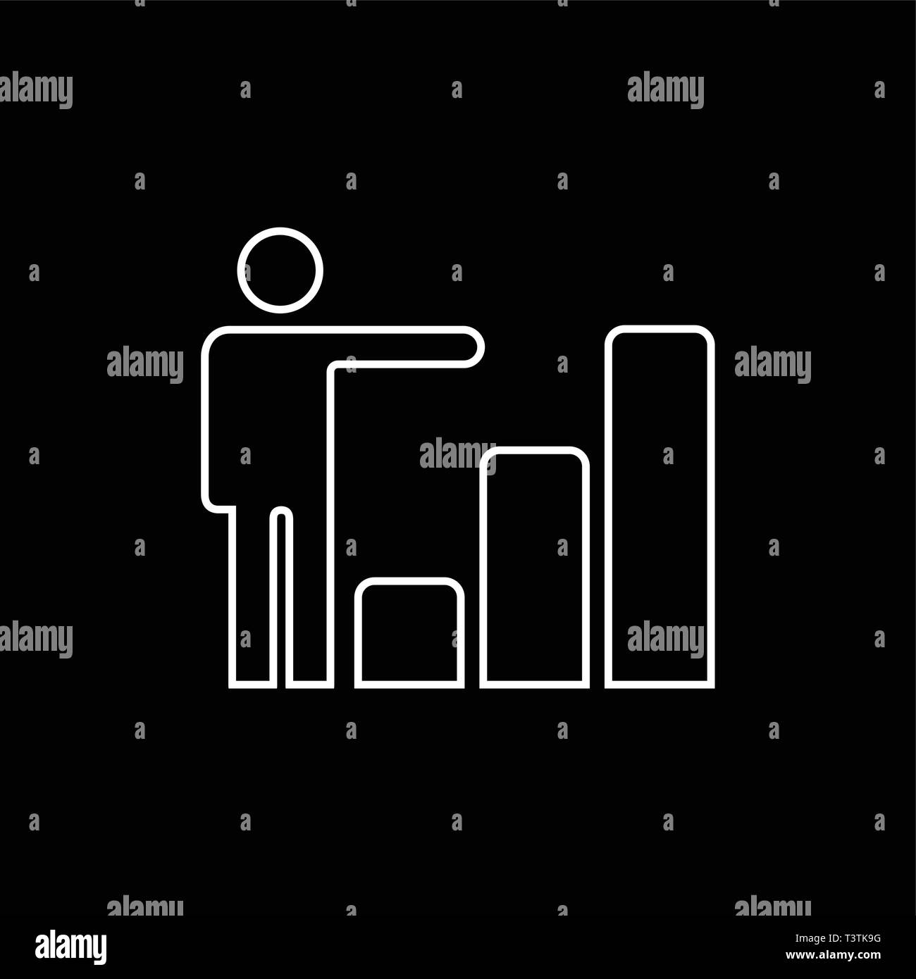Growing business man graph icon.Vector illustration. Flat style design ...