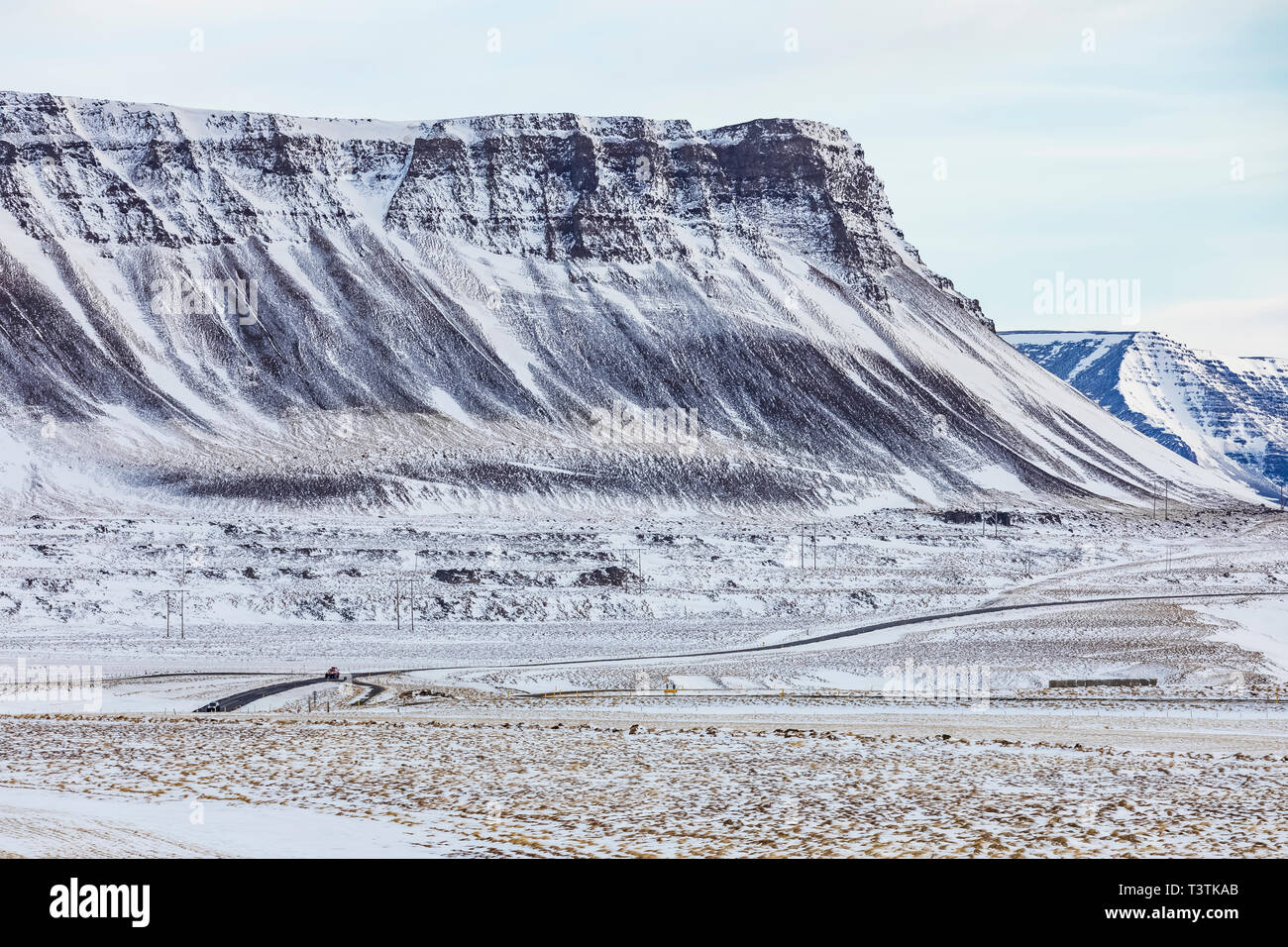 Driving Route 60 north into the Westfjords of Iceland, through winter ...