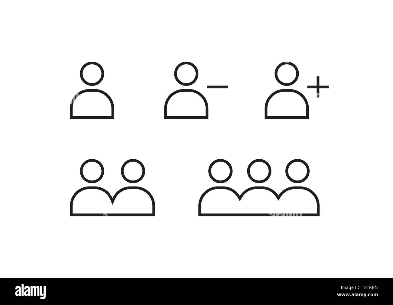 User Profile Group Set Icon Symbol. Add / Remove user. Team. Vector ...