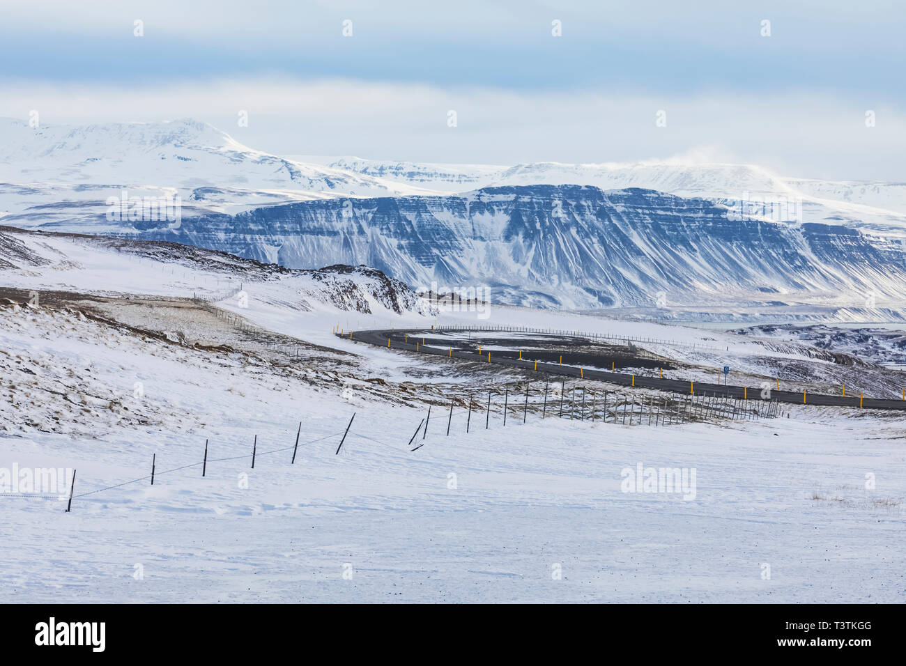 Driving Route 60 north into the Westfjords of Iceland, through winter ...