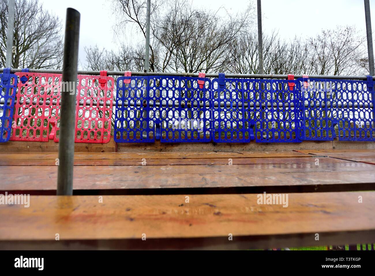 UK Residential flat window with Scaffolding erected outside Stock Photo ...