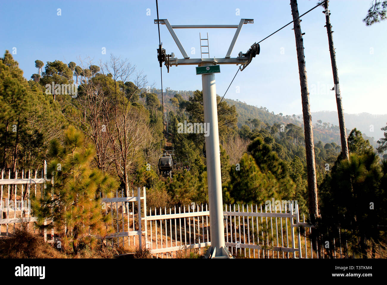 Cable way in the mountains Stock Photo - Alamy