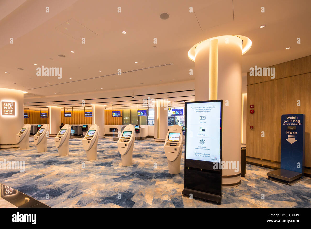 Fast check-in technology system at Jewel Changi Airport, Singapore ...
