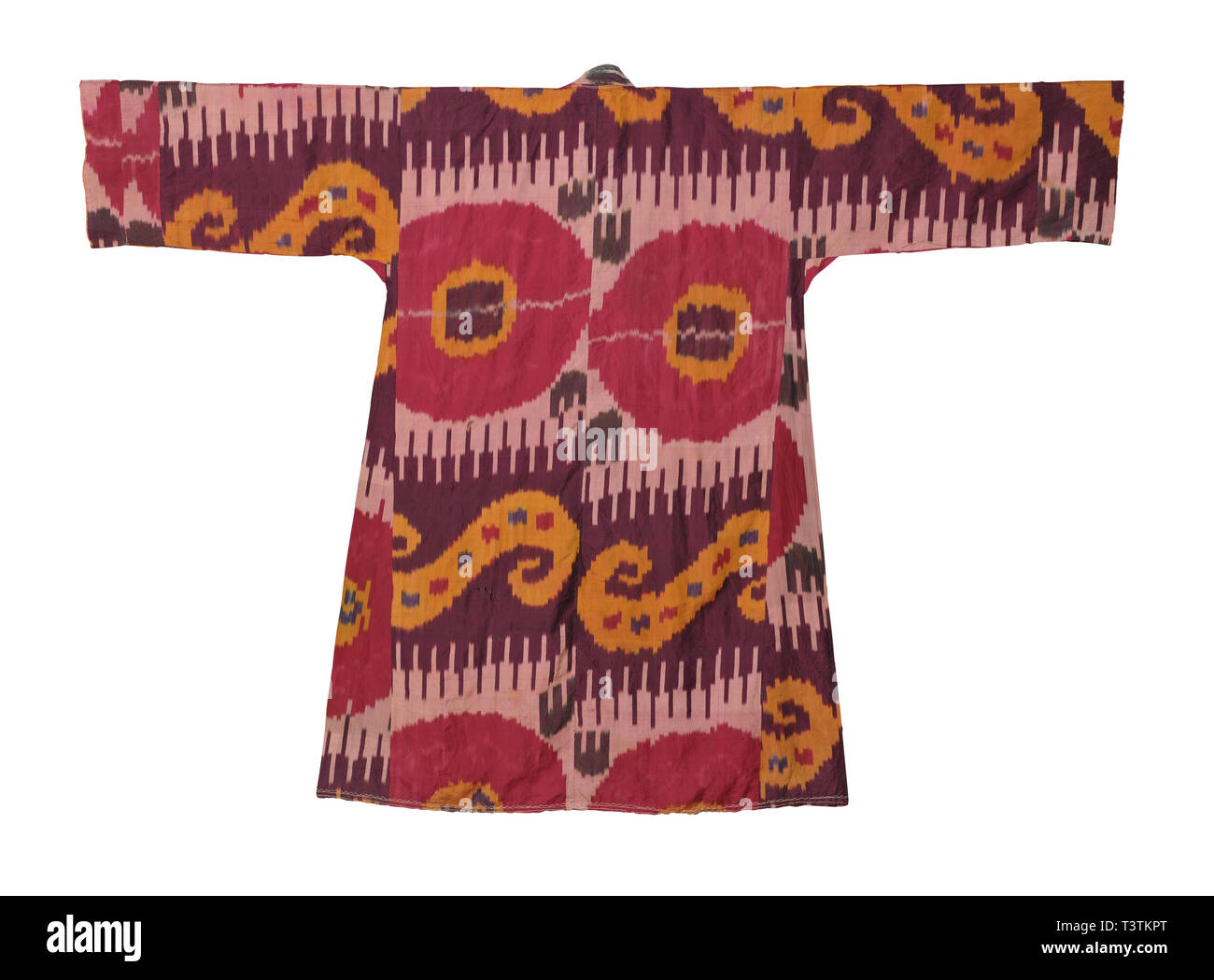 national Eastern outerwear on white background. Asian, Uzbek chapan ...