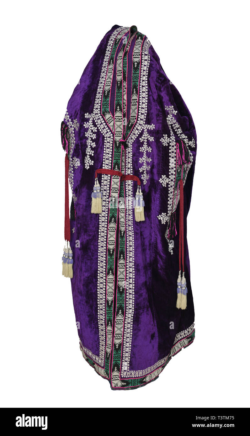 national Eastern outerwear on white background. Asian, Uzbek chapan ...