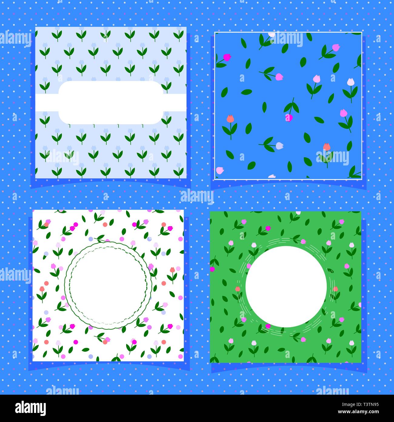 Tulips on pink border Stock Vector Images - Alamy