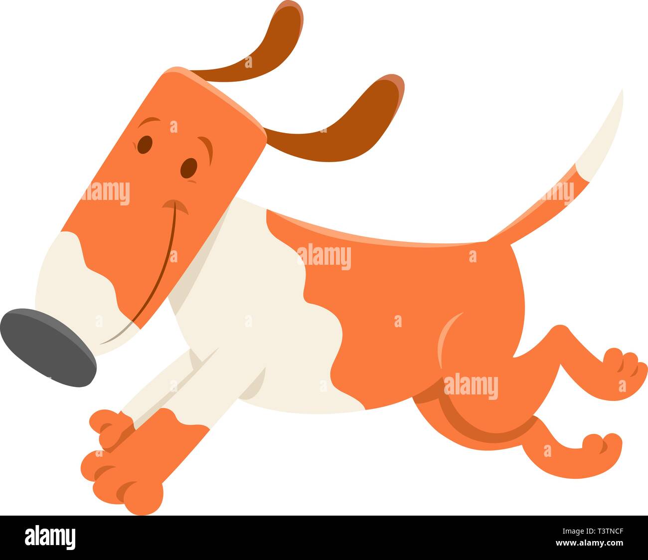 Cartoon Illustration of Funny Running Spotted Dog Animal Character ...