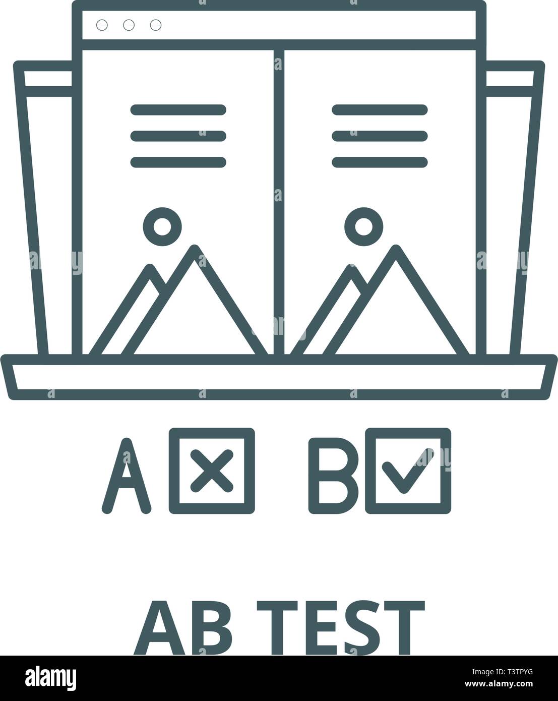 Ab test line icon, vector. Ab test outline sign, concept symbol, flat ...