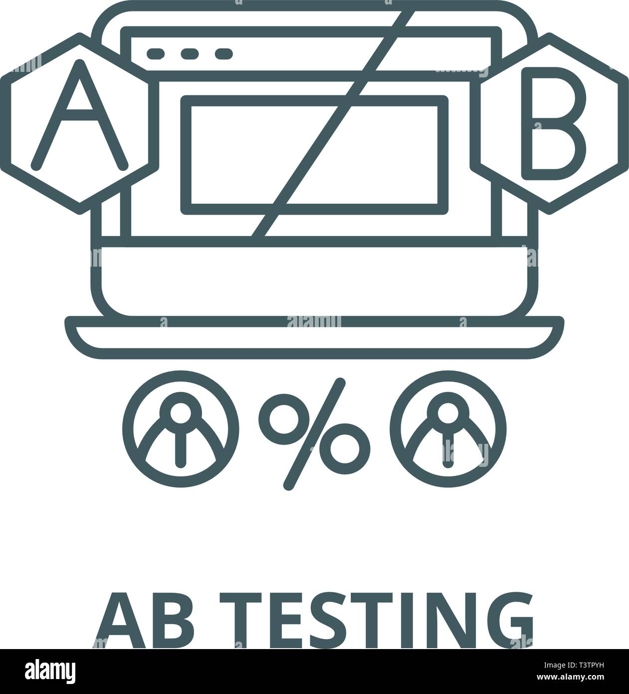 Ab testing line icon, vector. Ab testing outline sign, concept symbol ... Ab testing line icon, vector. Ab testing outline sign, concept symbol ...