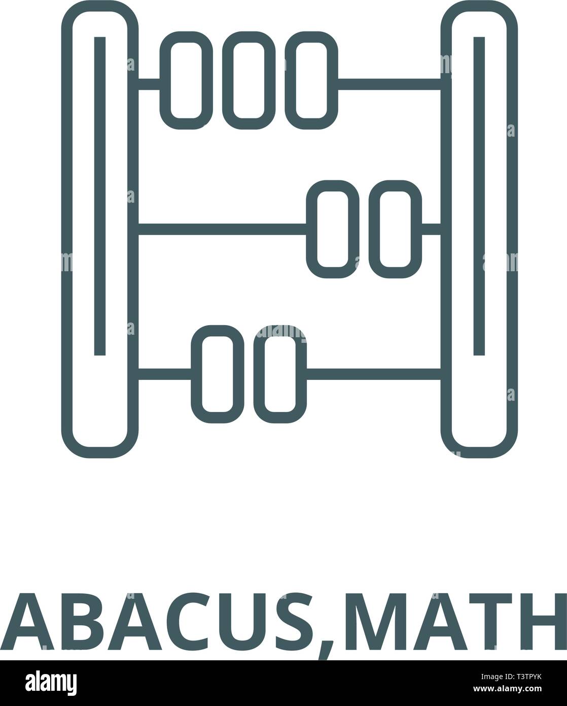 Abacus,math line icon, vector. Abacus,math outline sign, concept symbol ...