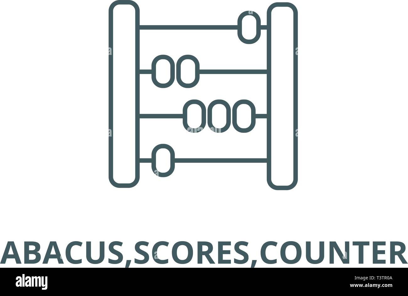 Abacus,scores,counter line icon, vector. Abacus,scores,counter outline sign, concept symbol ...
