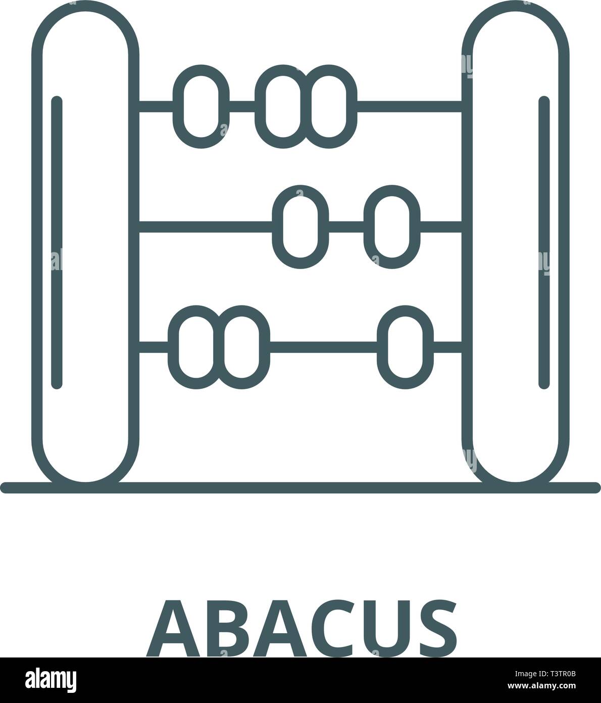 Abacus line icon, vector. Abacus outline sign, concept symbol, flat ...