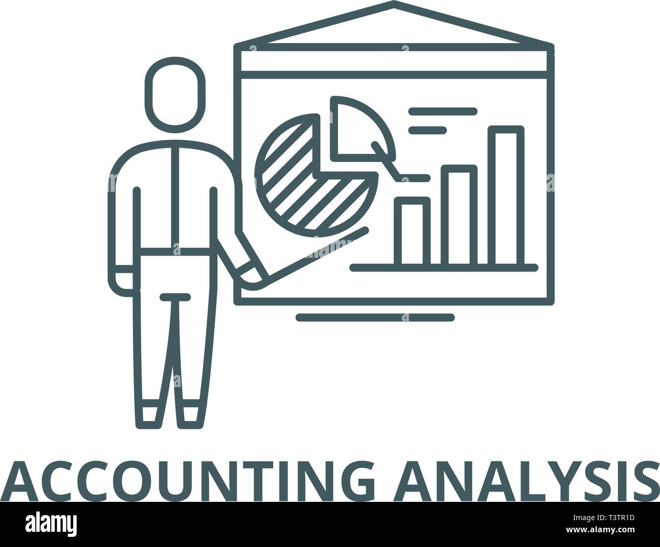 Accounting analysis line icon, vector. Accounting analysis outline sign ...