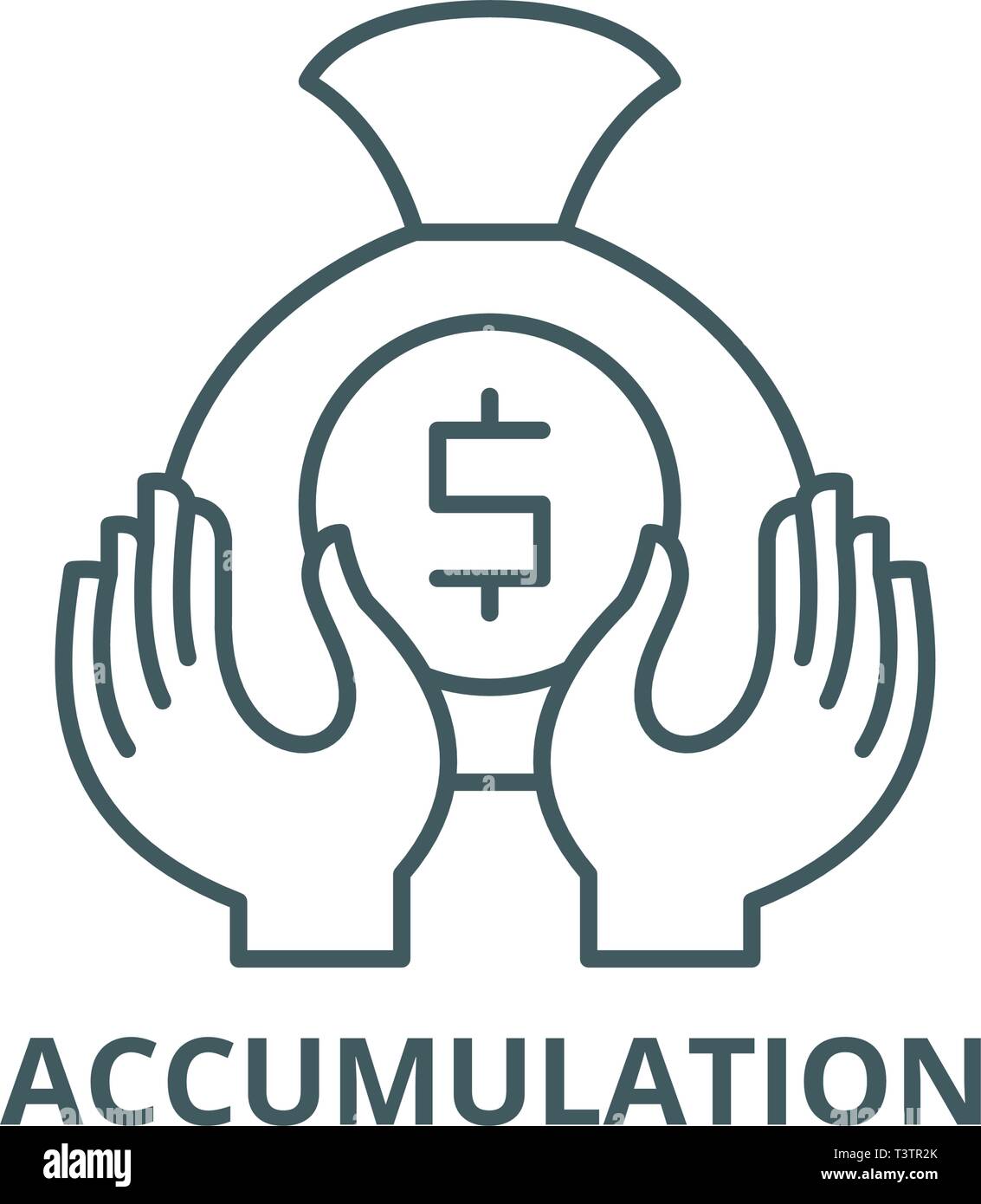 Accumulation line icon, vector. Accumulation outline sign, concept ...