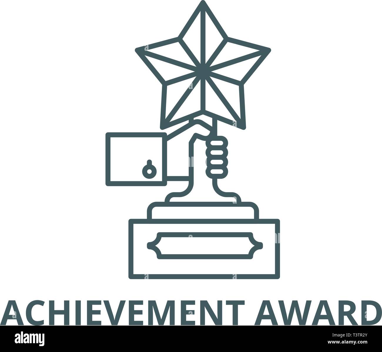 Achievement award line icon, vector. Achievement award outline sign ...