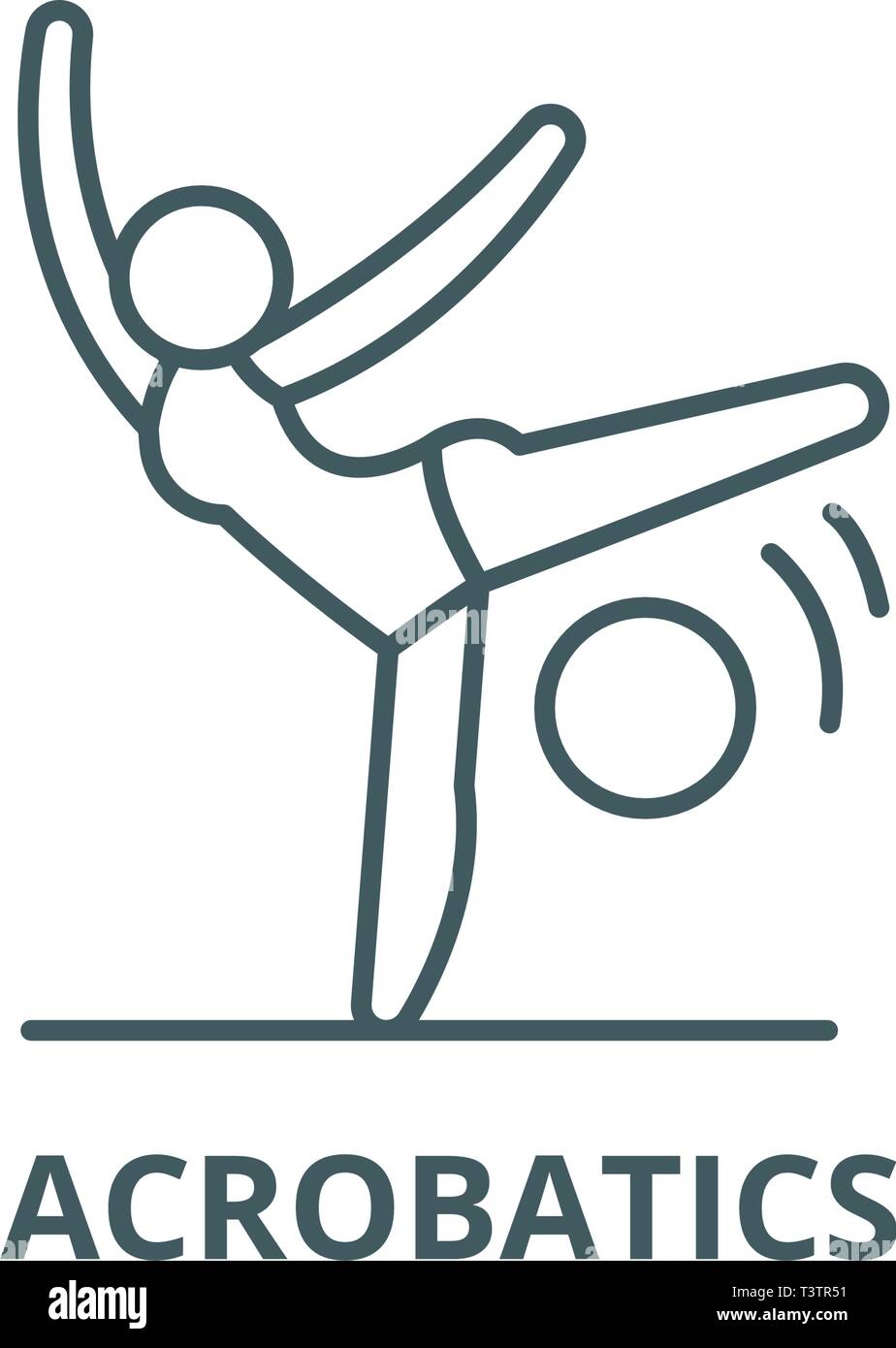 Acrobatics line icon, vector. Acrobatics outline sign, concept symbol ...