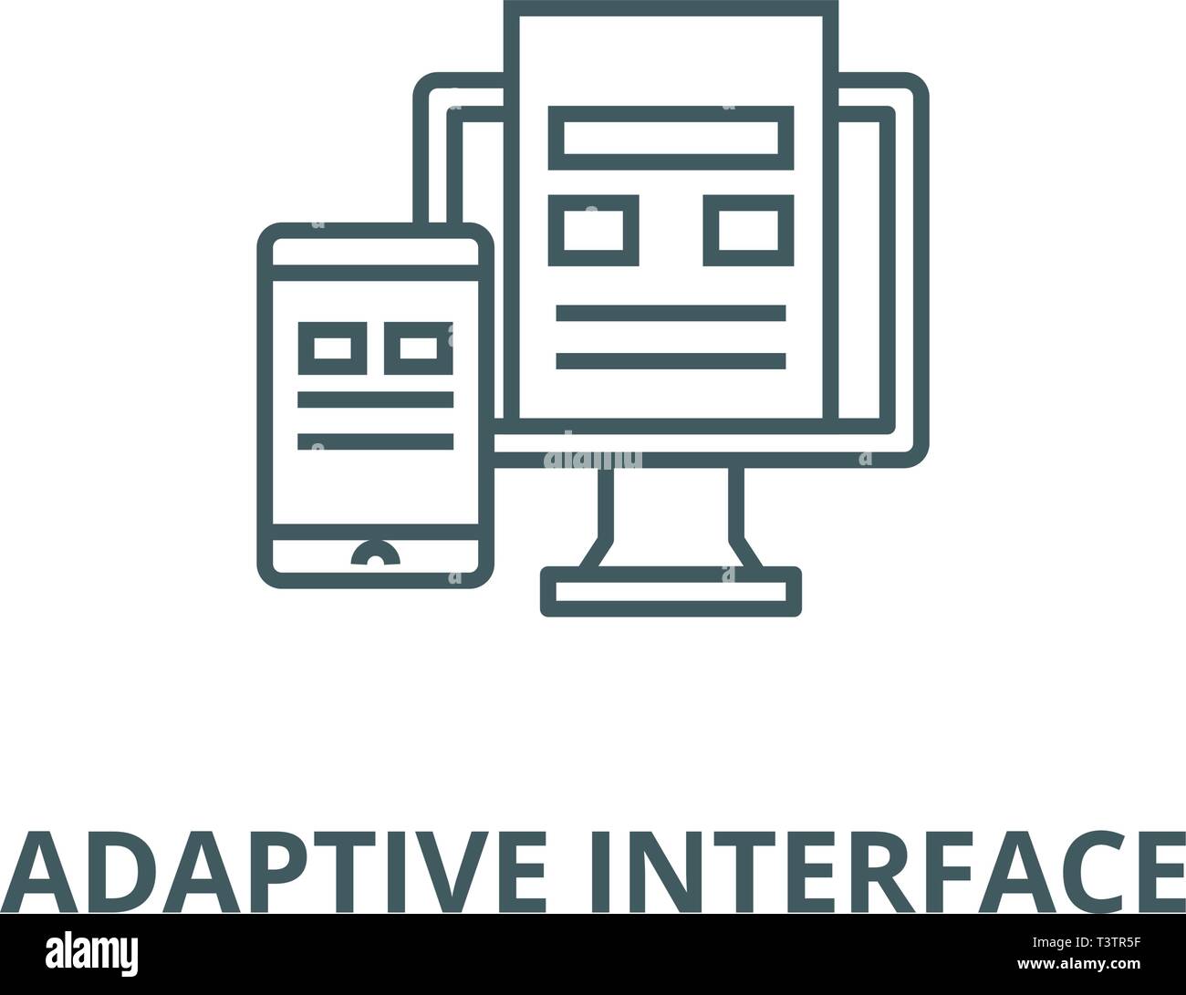 Adaptive interface line icon, vector. Adaptive interface outline sign ...