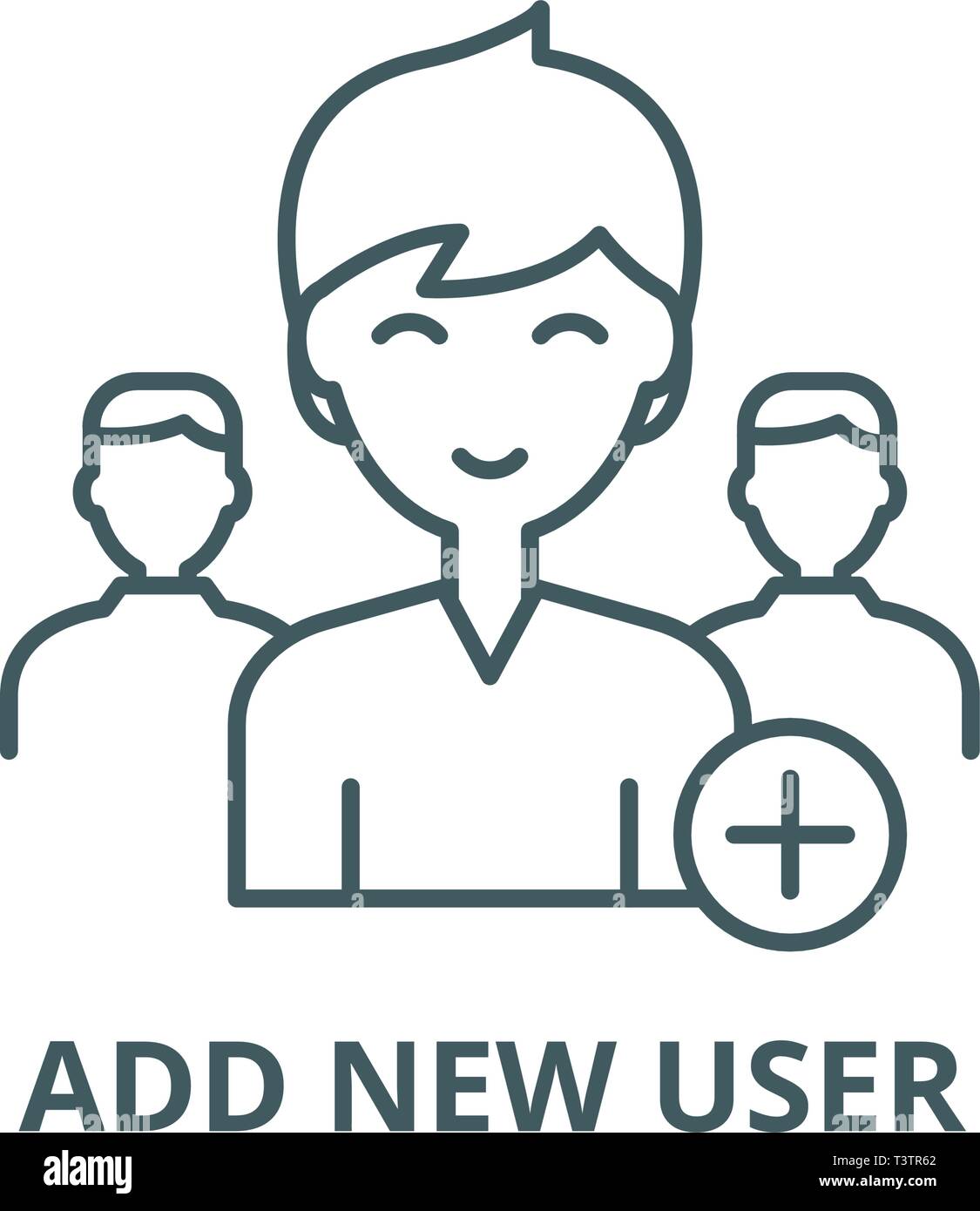 Add new user line icon, vector. Add new user outline sign, concept ...