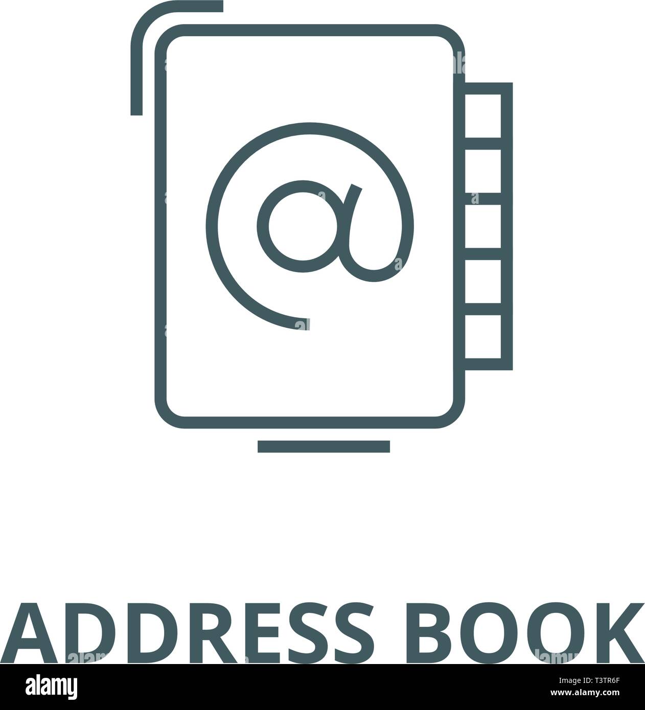 Address book line icon, vector. Address book outline sign, concept ...