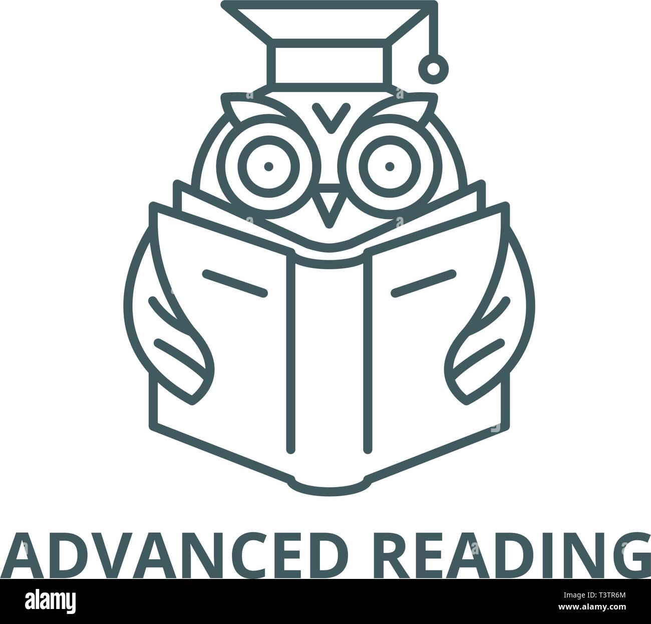 Advanced reading line icon, vector. Advanced reading outline sign ...