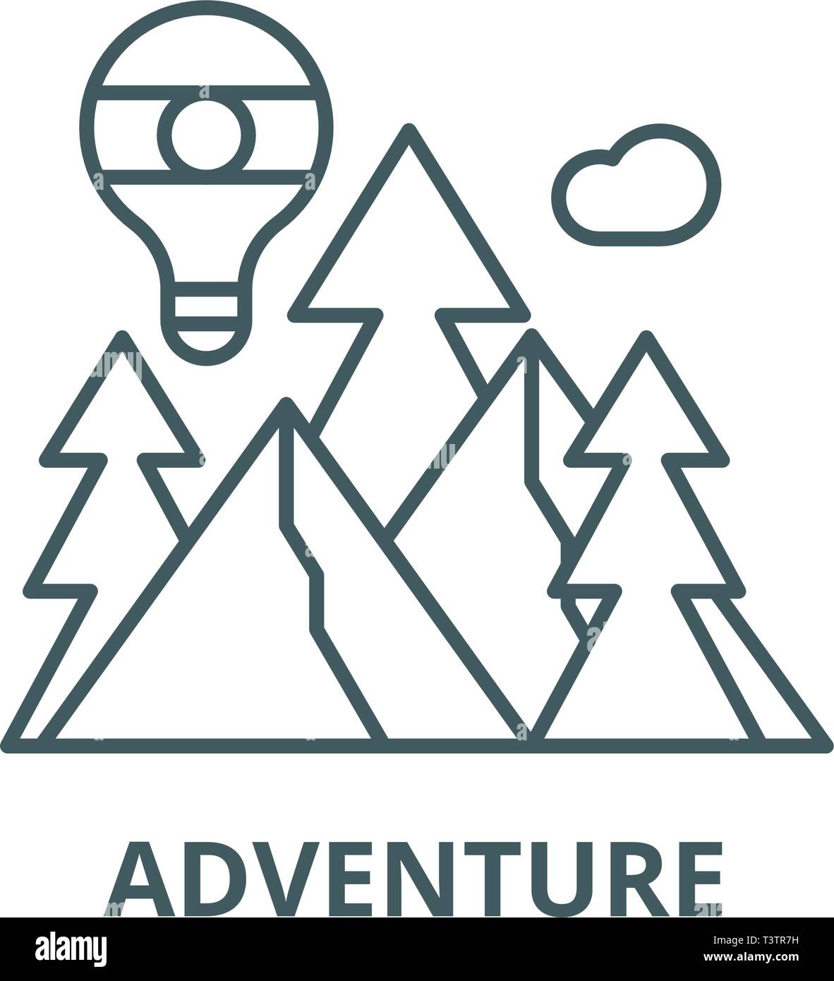 Adventure line icon, vector. Adventure outline sign, concept symbol ...