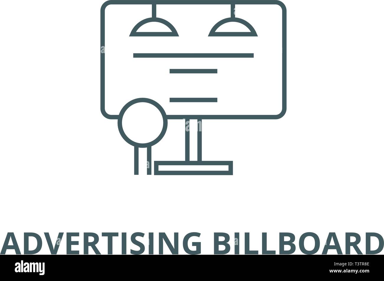 Advertising billboard line icon, vector. Advertising billboard outline ...