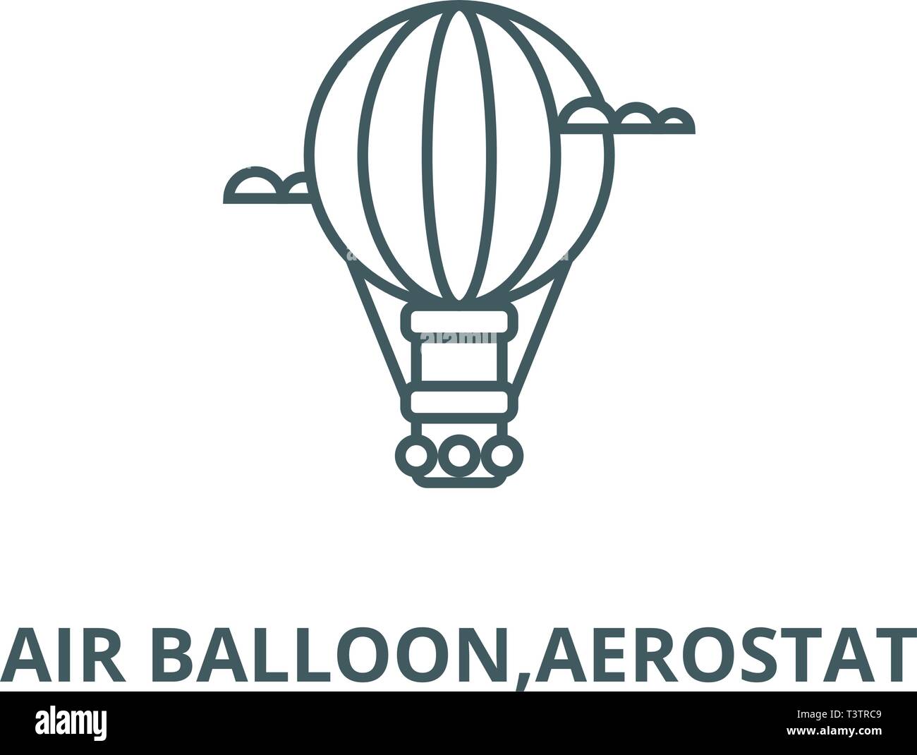 Air balloon,aerostat line icon, vector. Air balloon,aerostat outline ...