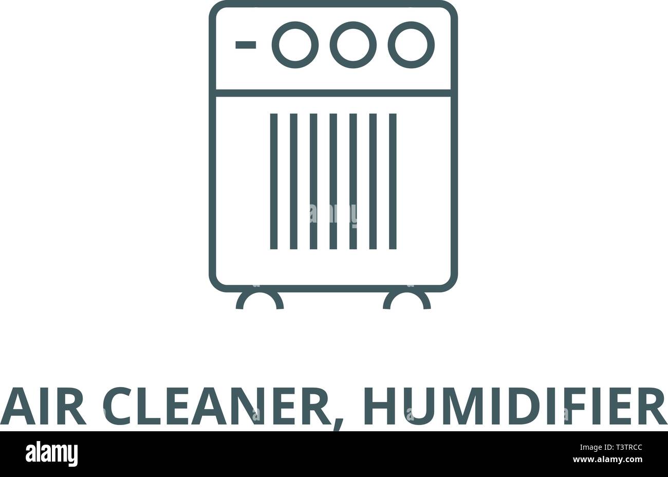 Air cleaner, humidifier line icon, vector. Air cleaner, humidifier ...