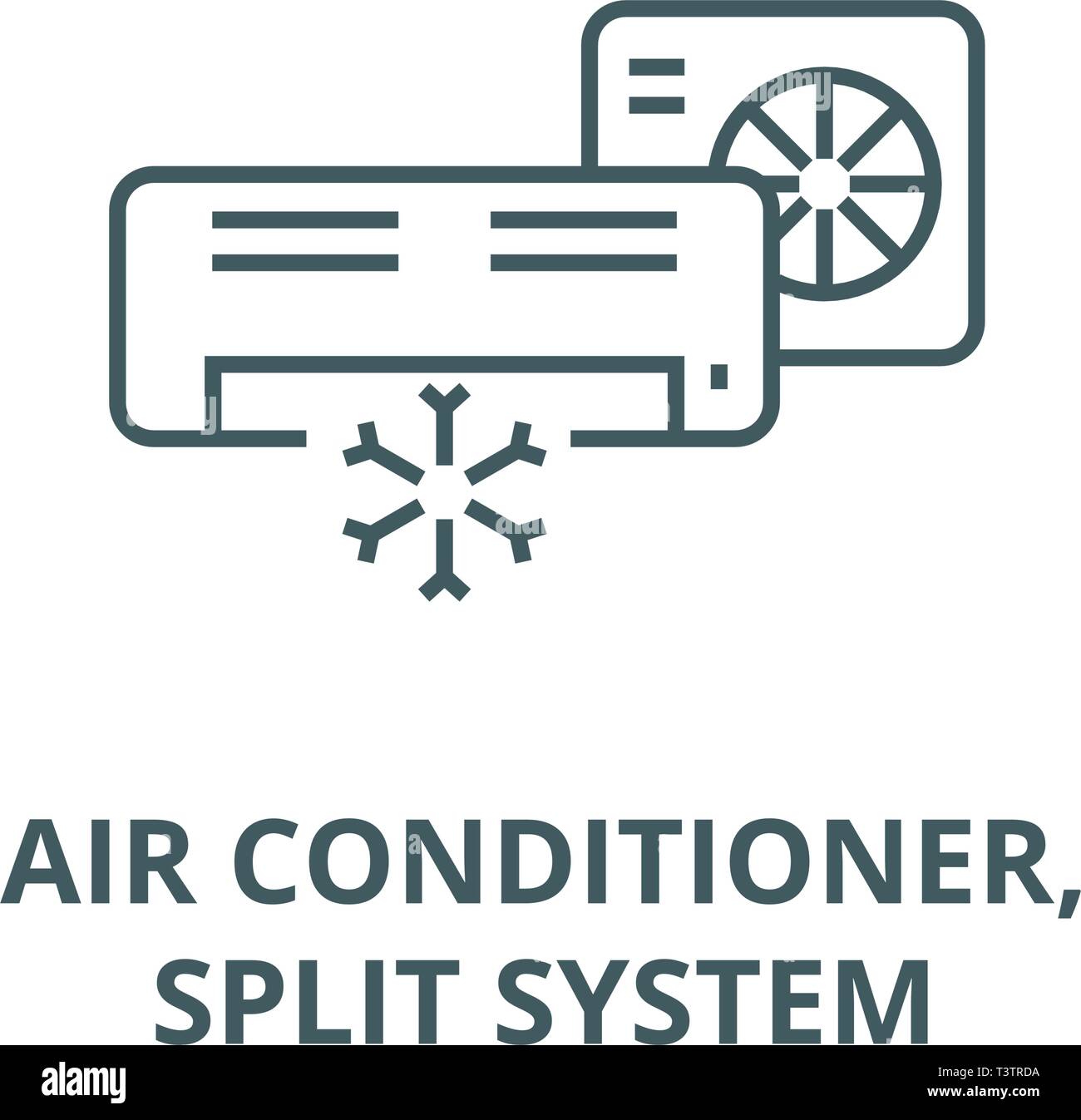Air conditioner,split system line icon, vector. Air conditioner,split ...