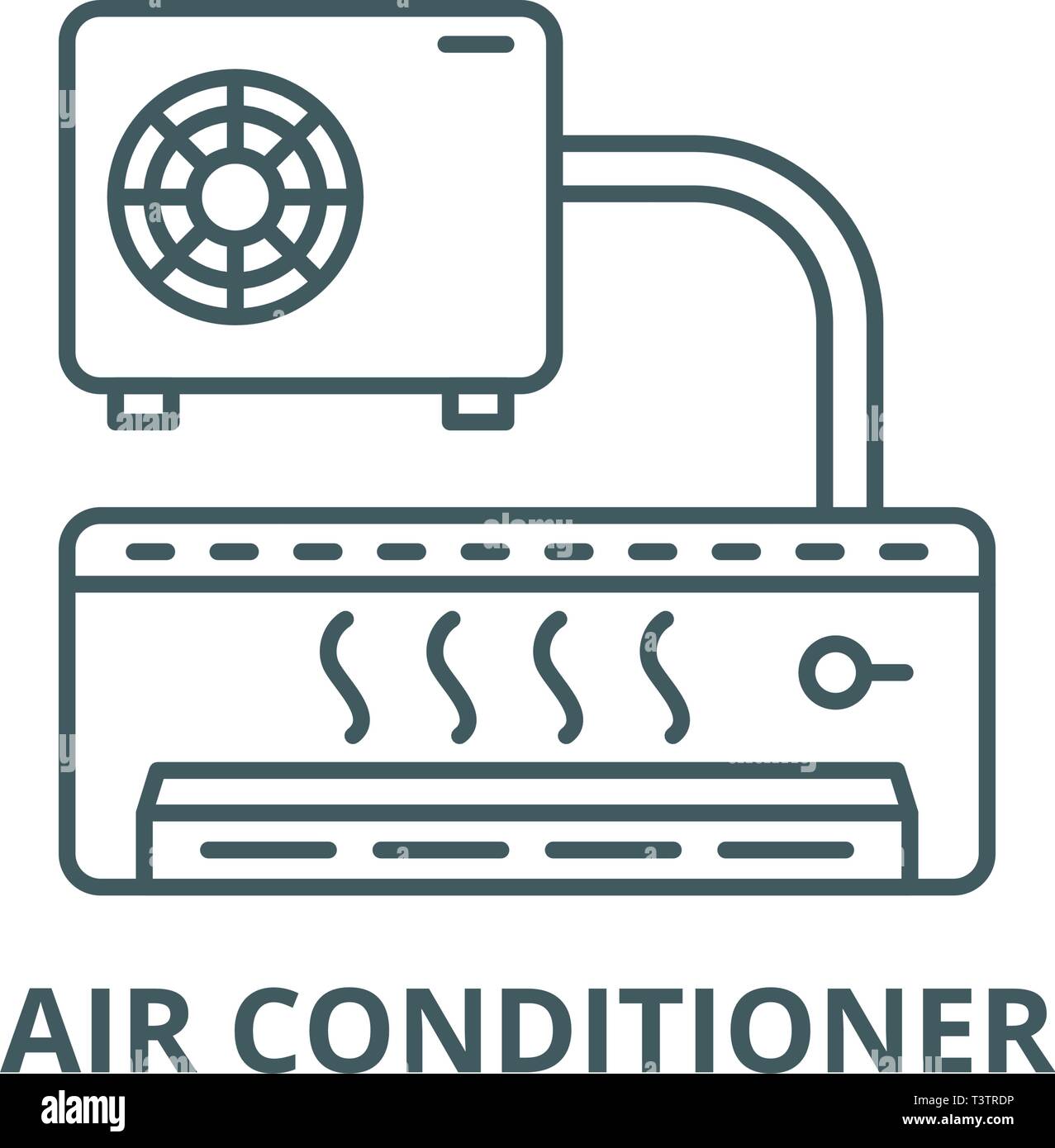 Air conditioner line icon, vector. Air conditioner outline sign ...