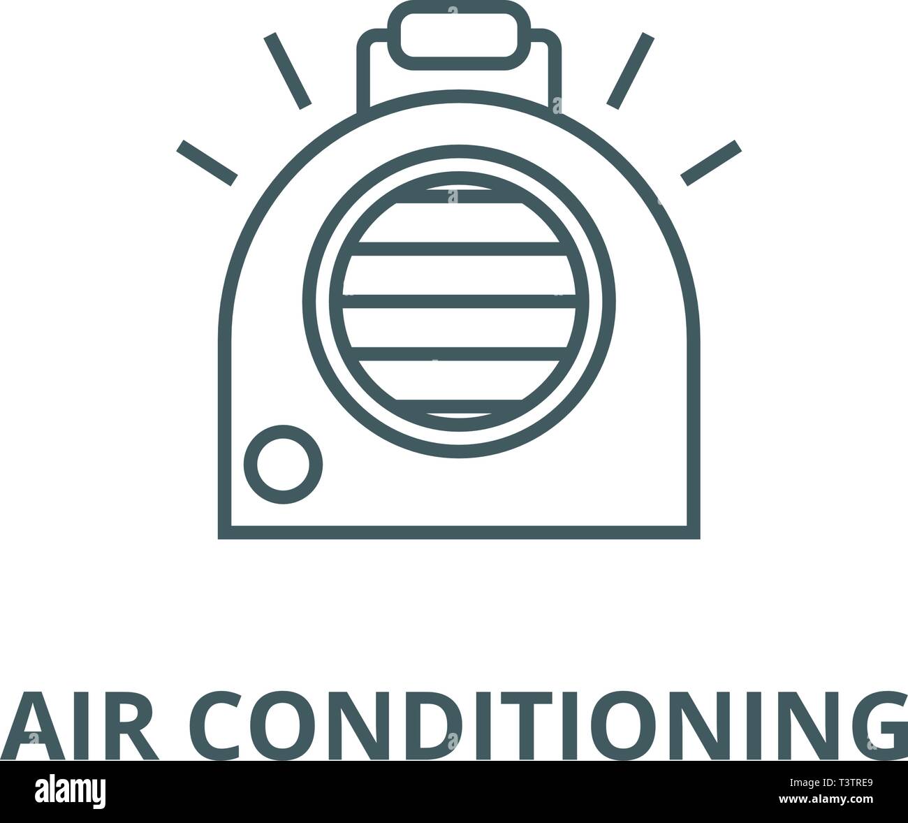 Air conditioning, portable heater line icon, vector. Air conditioning ...